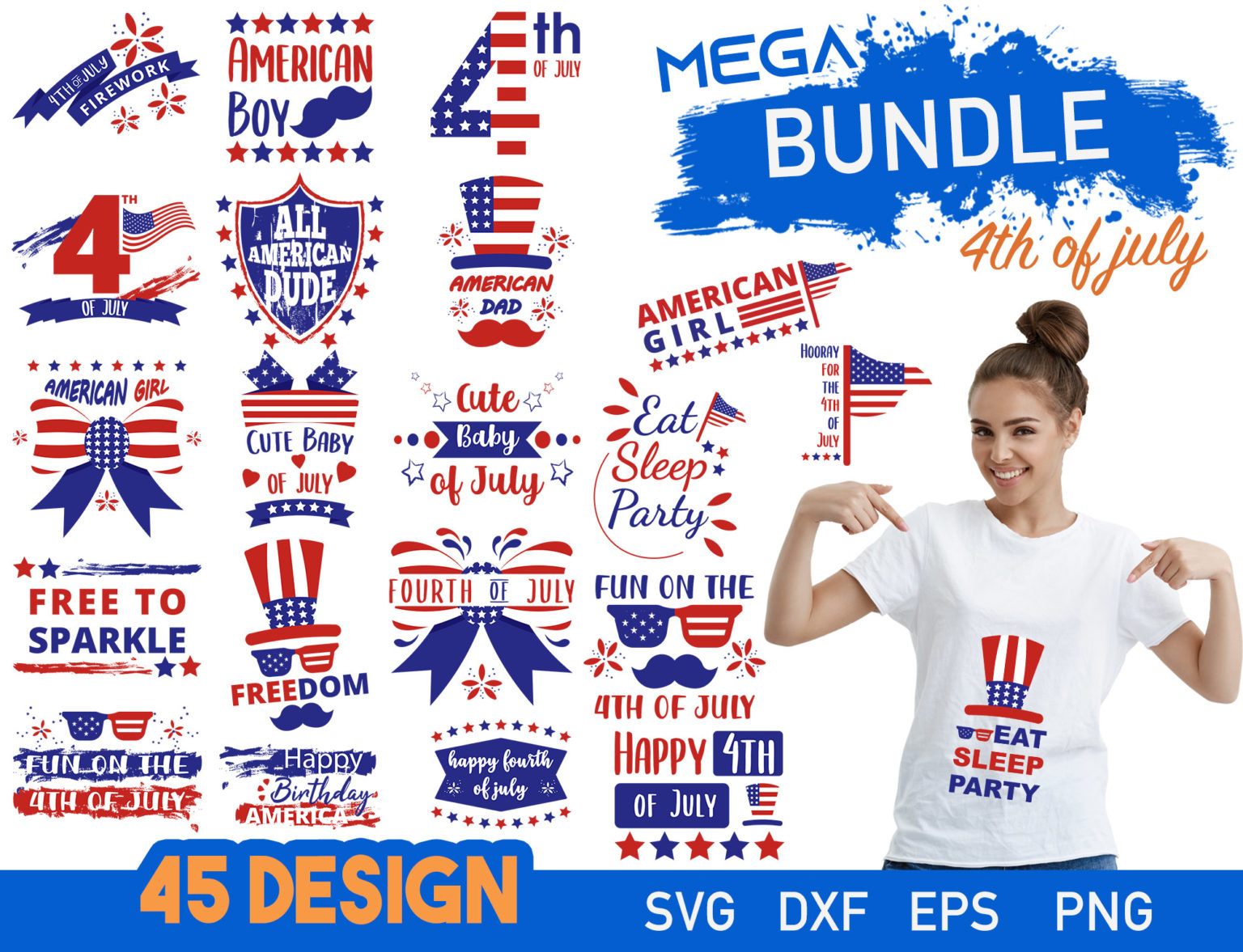 4th of July Bundle - The best SVG for 4th of July for you - Bundle Cricut