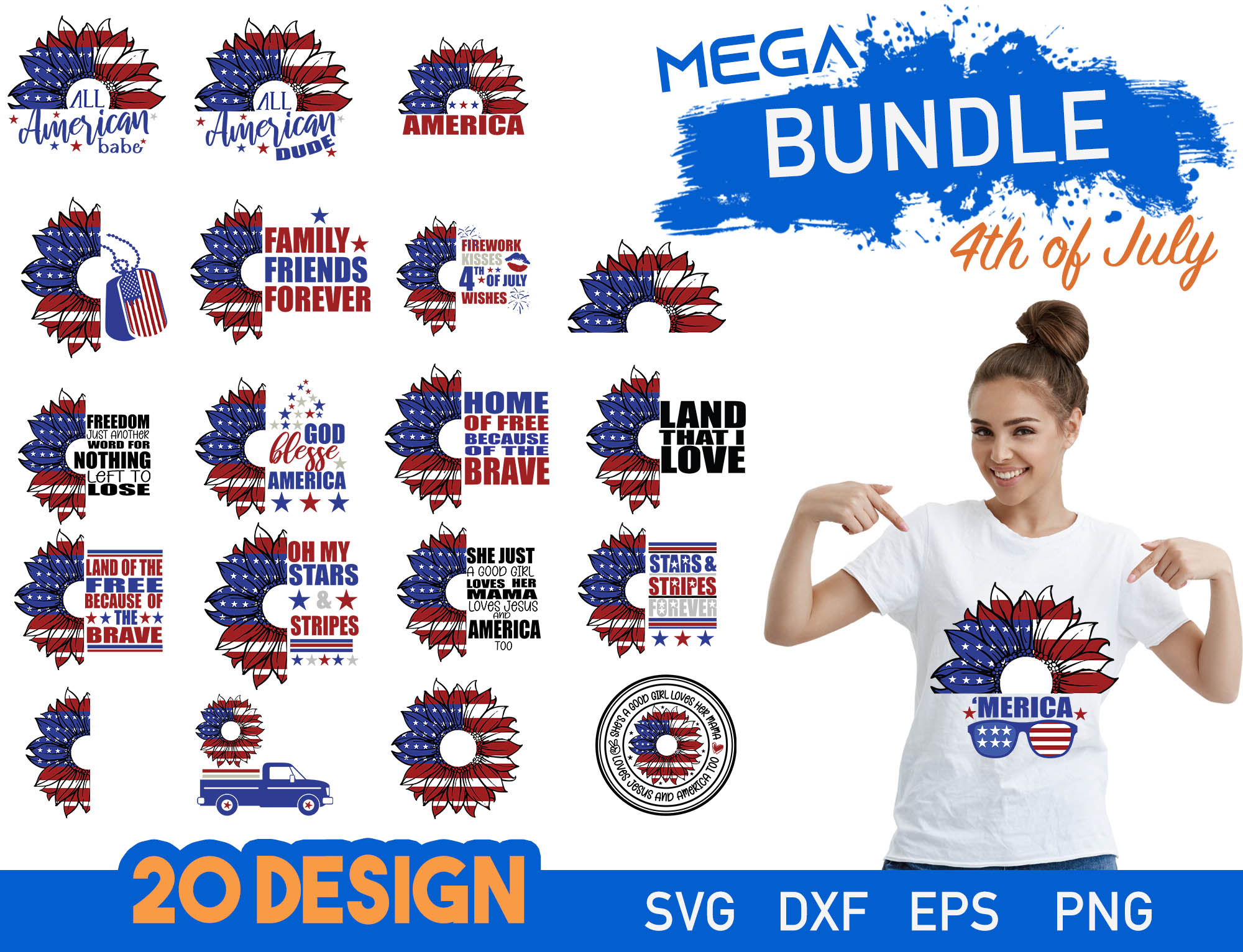 4 USA Flag-Distressed American Flag Bundle - Bundle Cricut