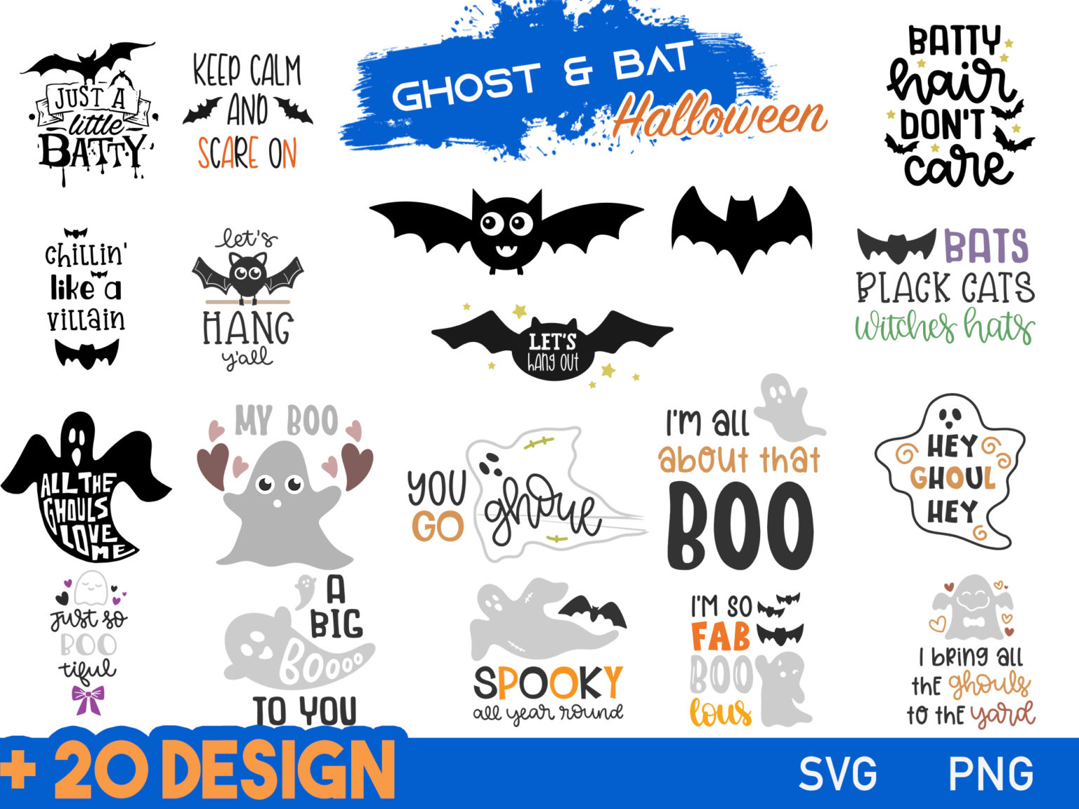 Ghost And Bat Halloween Bundle