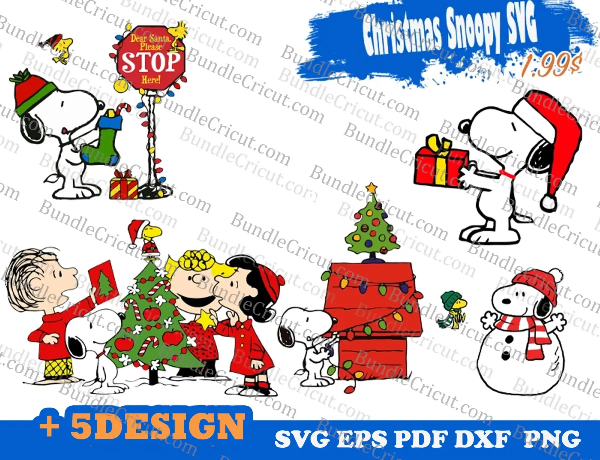Christmas Snoopy SVG - Bundle Cricut