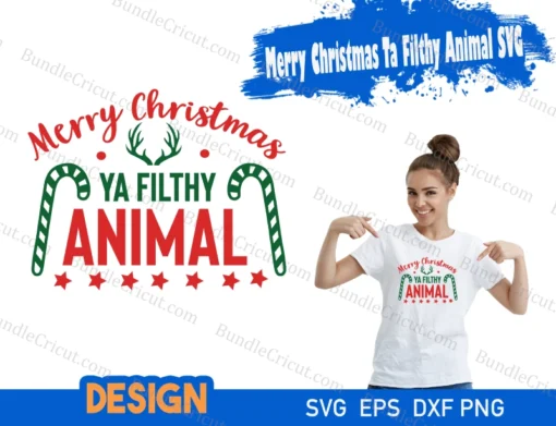merry christmas ya filthy animal svg free - Bundle Cricut