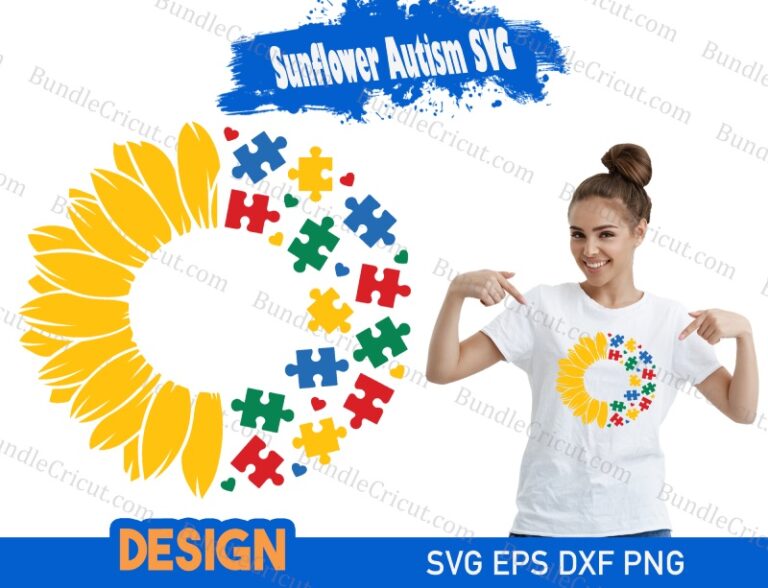 Sunflower Autism svg - Bundle Cricut