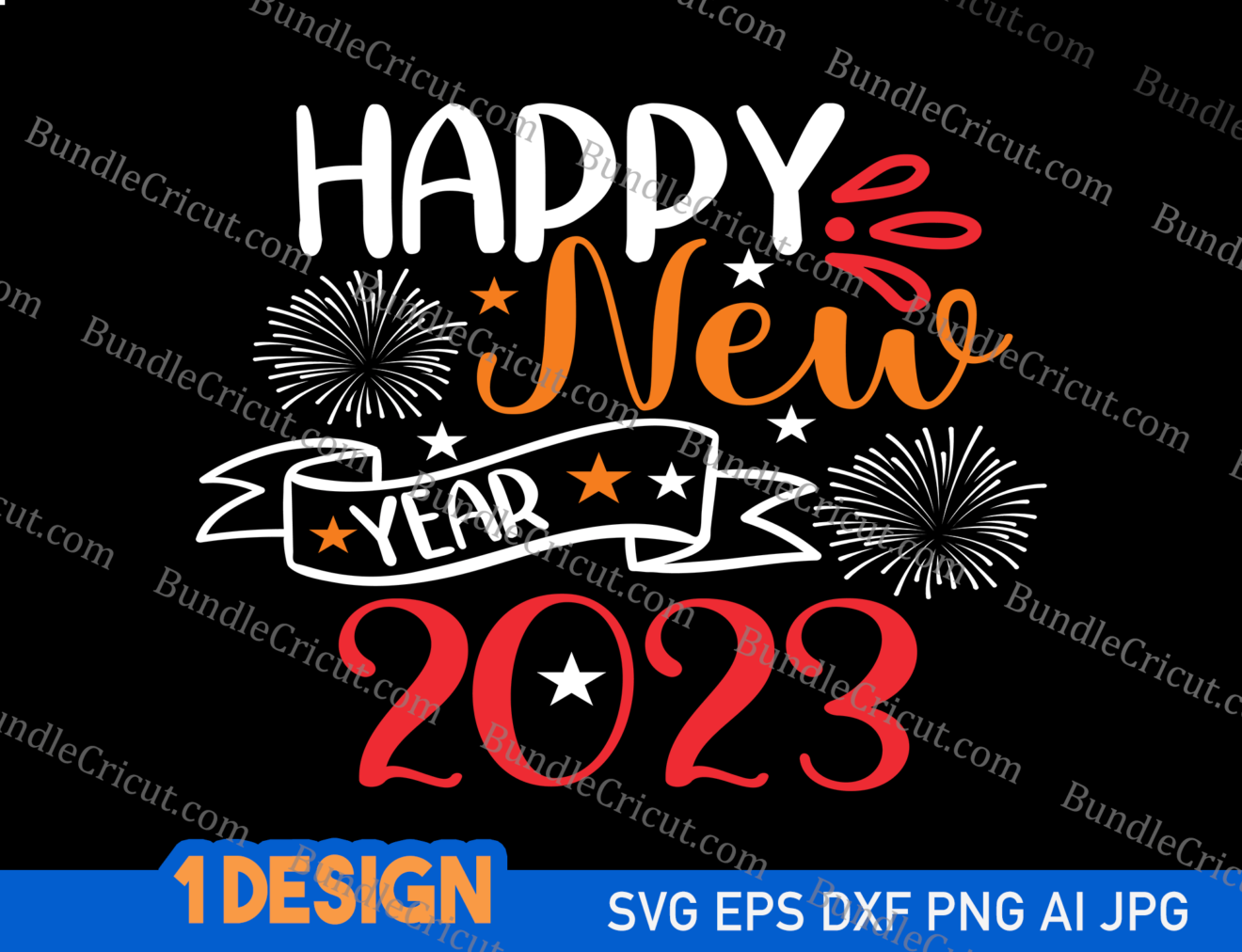 Happy New Year 2023 SVG Cut File - Bundle Cricut