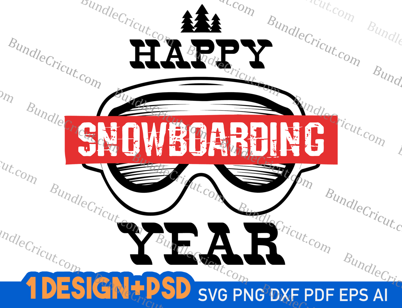 Happy Snowboarding Year - Bundle Cricut