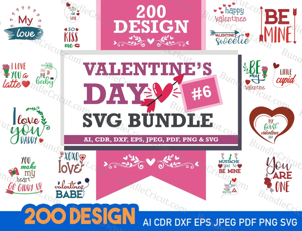 Mega Bundle Valentine's Day, Valentines day svg designs - Bundle Cricut