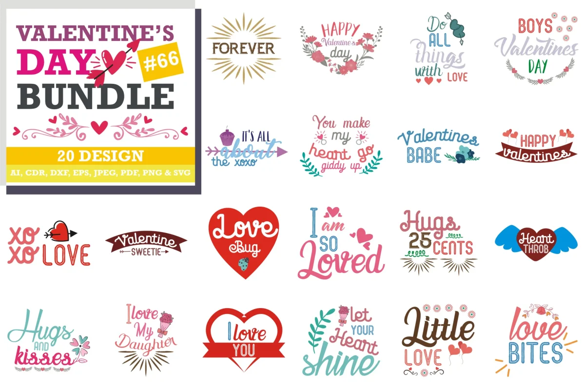 Mega Bundle Valentine's Day, Valentines day svg images - Bundle Cricut