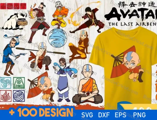 avatar the last airbender svg bundle ,anime svg files,appa silhouette ...