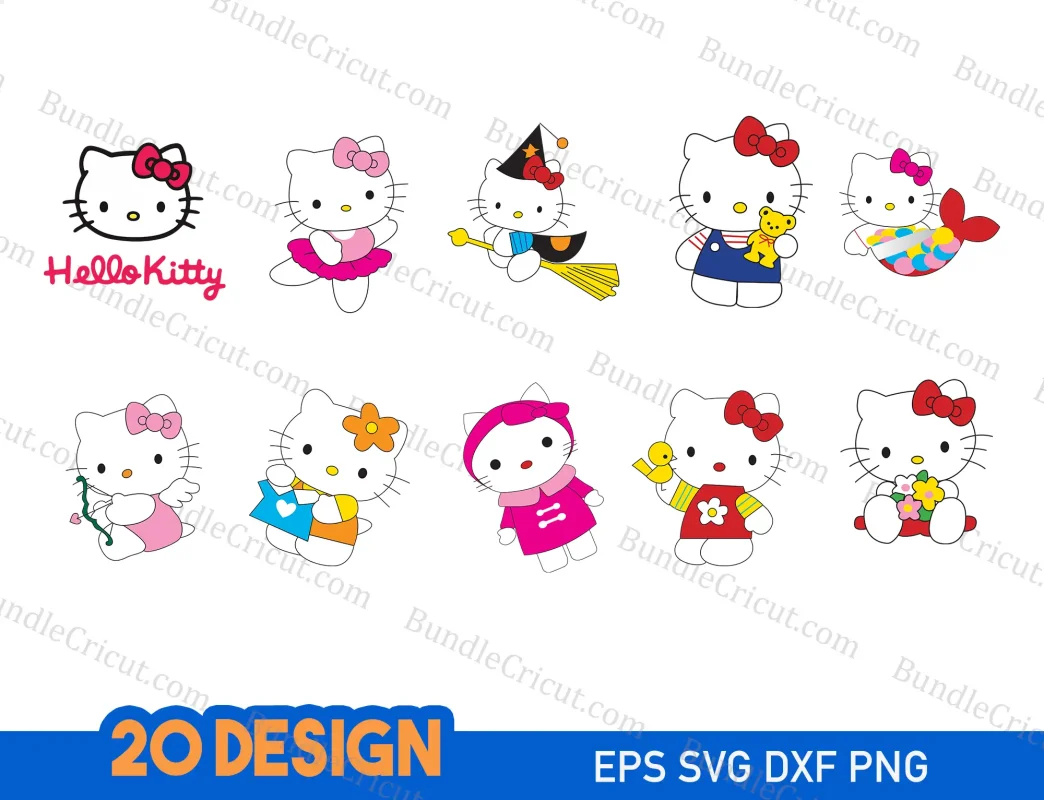 Hello kitty svg, Hello kitty bow svg, Hello kitty svg cricut, Hello ...