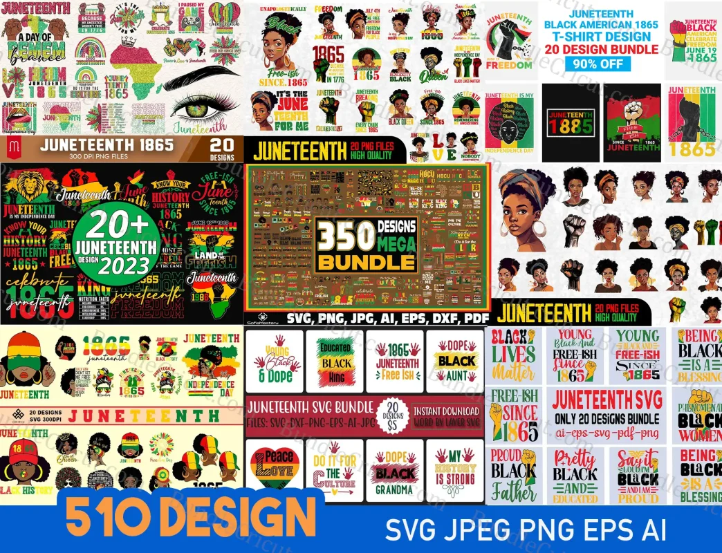 +510 Ultimate Juneteenth svg Bundles, Juneteenth svg designs ...