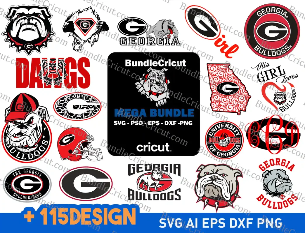Georgia Bulldogs SVG,Georgia Bulldogs Logo Bundle SVG,Bulldogs Team Svg,Ga Bulldog Logo ...