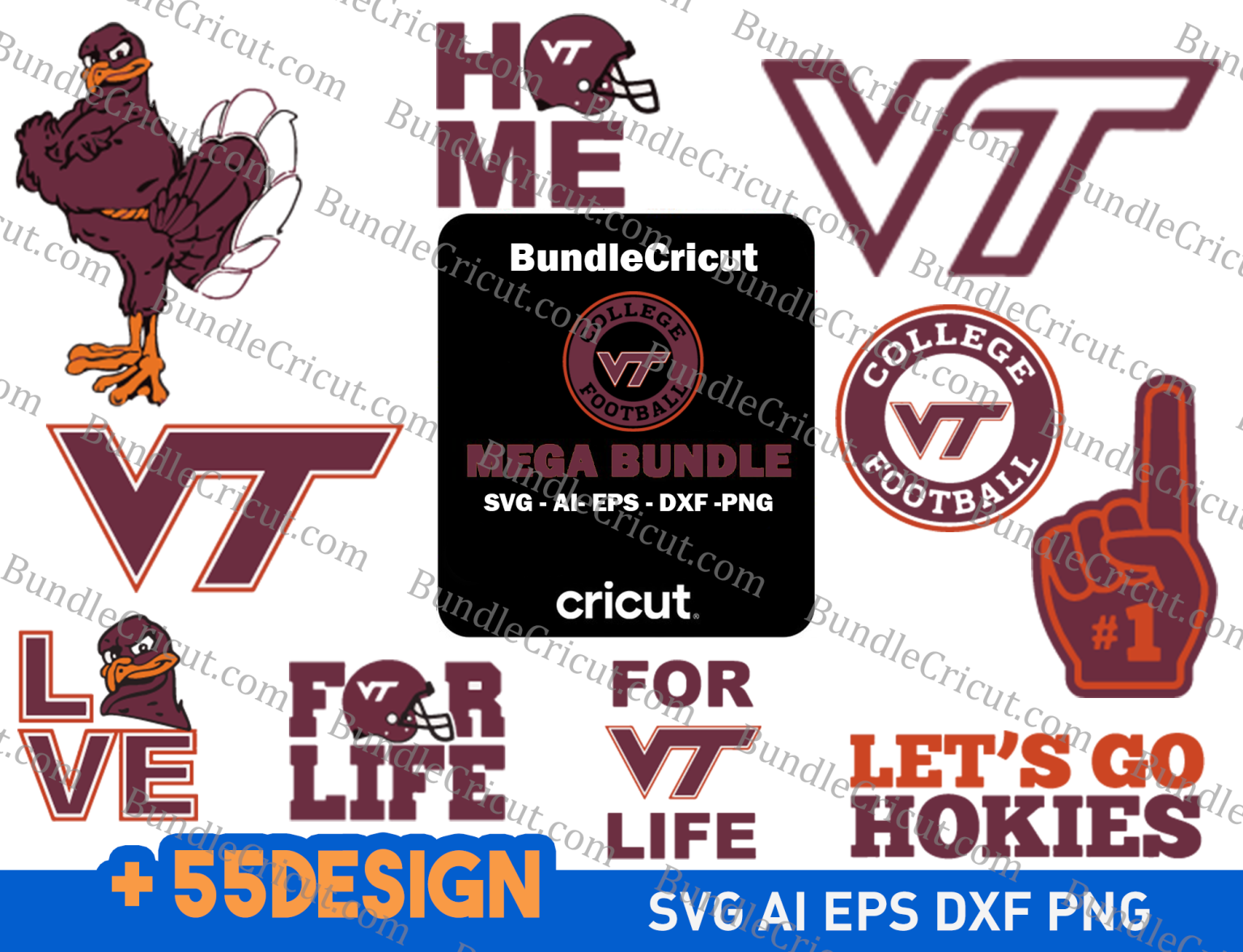 Lets Go Hokies Bundles svg, Lets Go Hokies Svg, NCAA Football Svg, NCAA ...